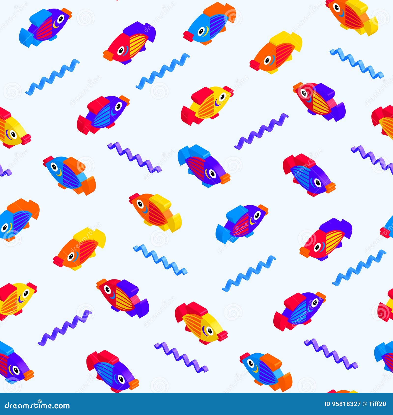 Fishes stock vector. Illustration of cartoon, repeat - 95818327