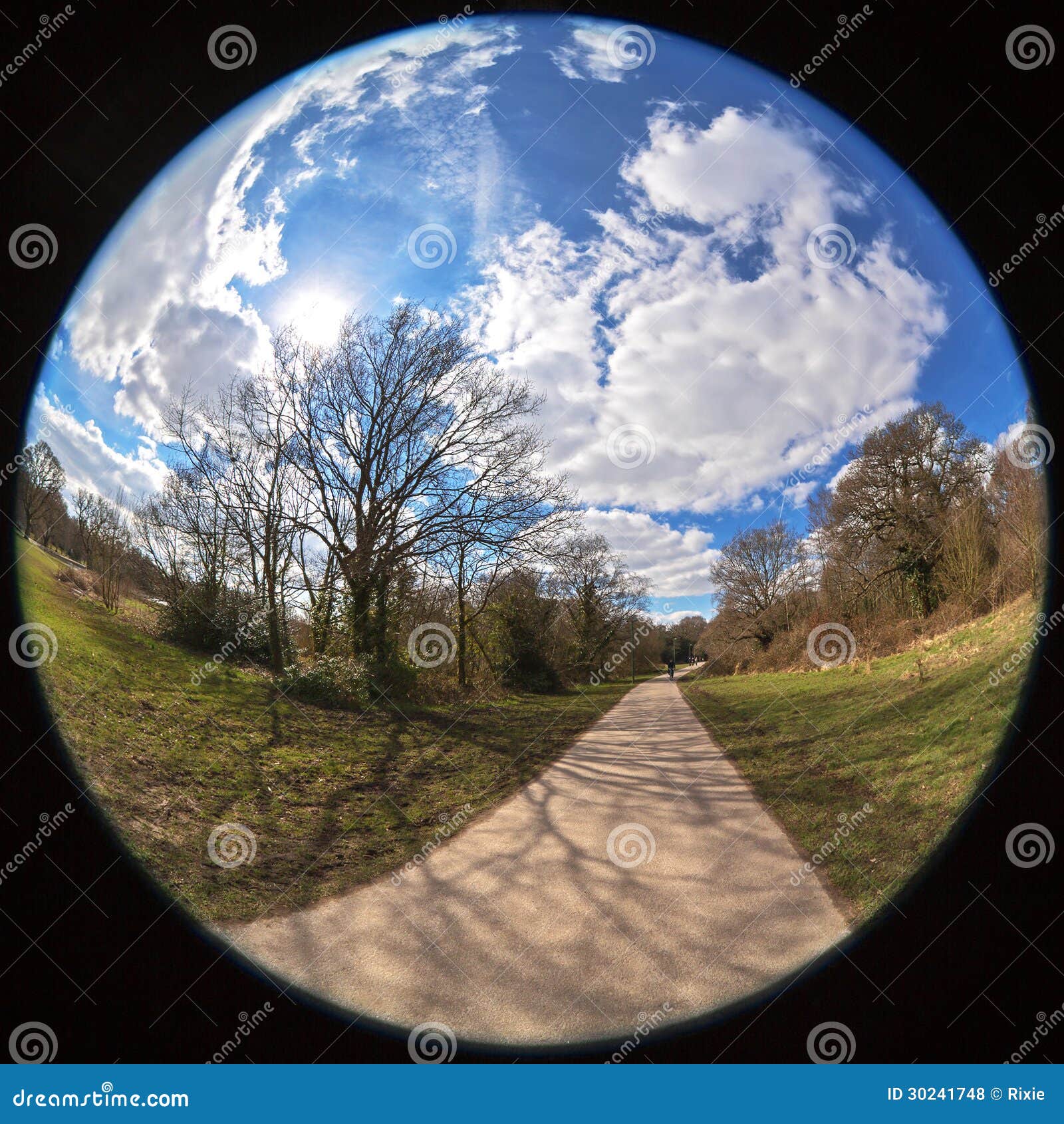 Park view fisheye stock photo. Image of beautiful, cloud - 30241748