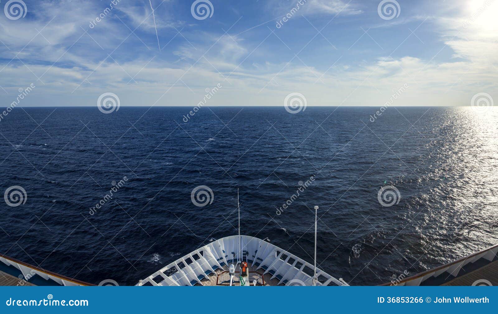 Fisheye View from Bow of Ocean Liner Stock Photo - Image of vacation ...