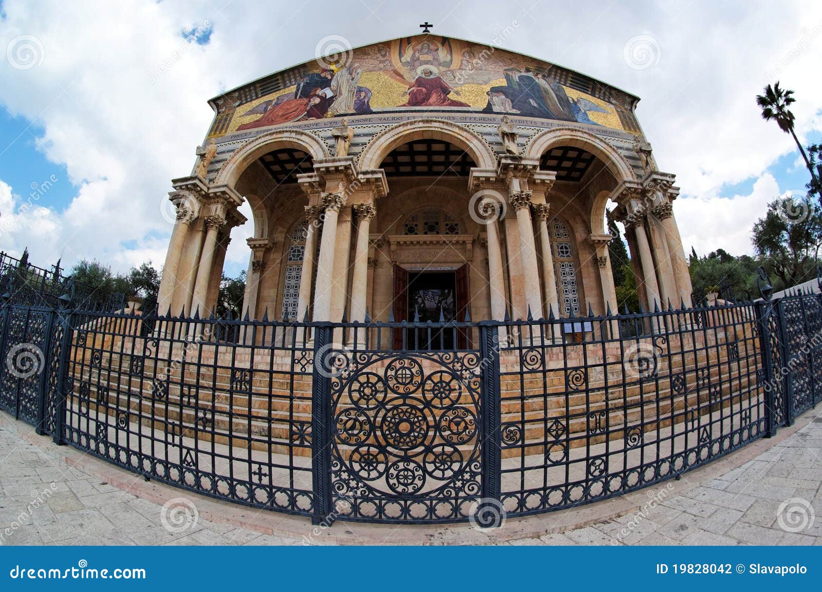 Fisheye View of Church of All Nations in Jerusalem Stock Photo - Image ...