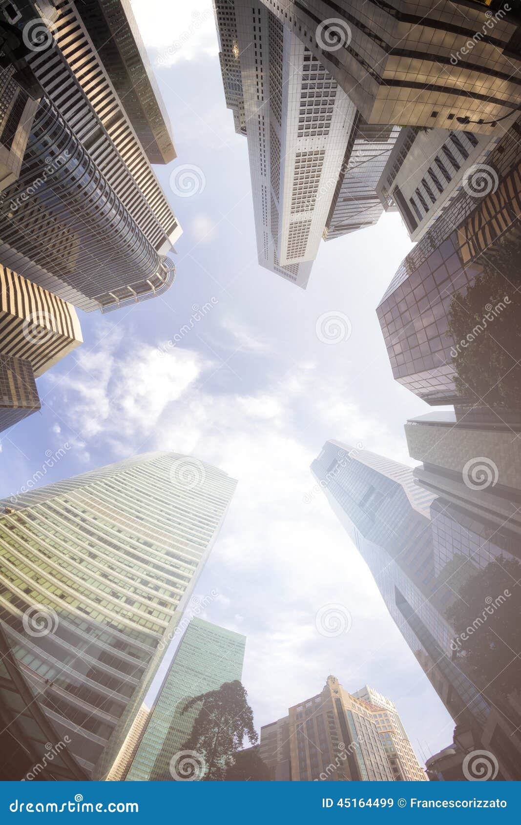 Fisheye View of Modern Buildings. Business Concept Stock Image - Image ...