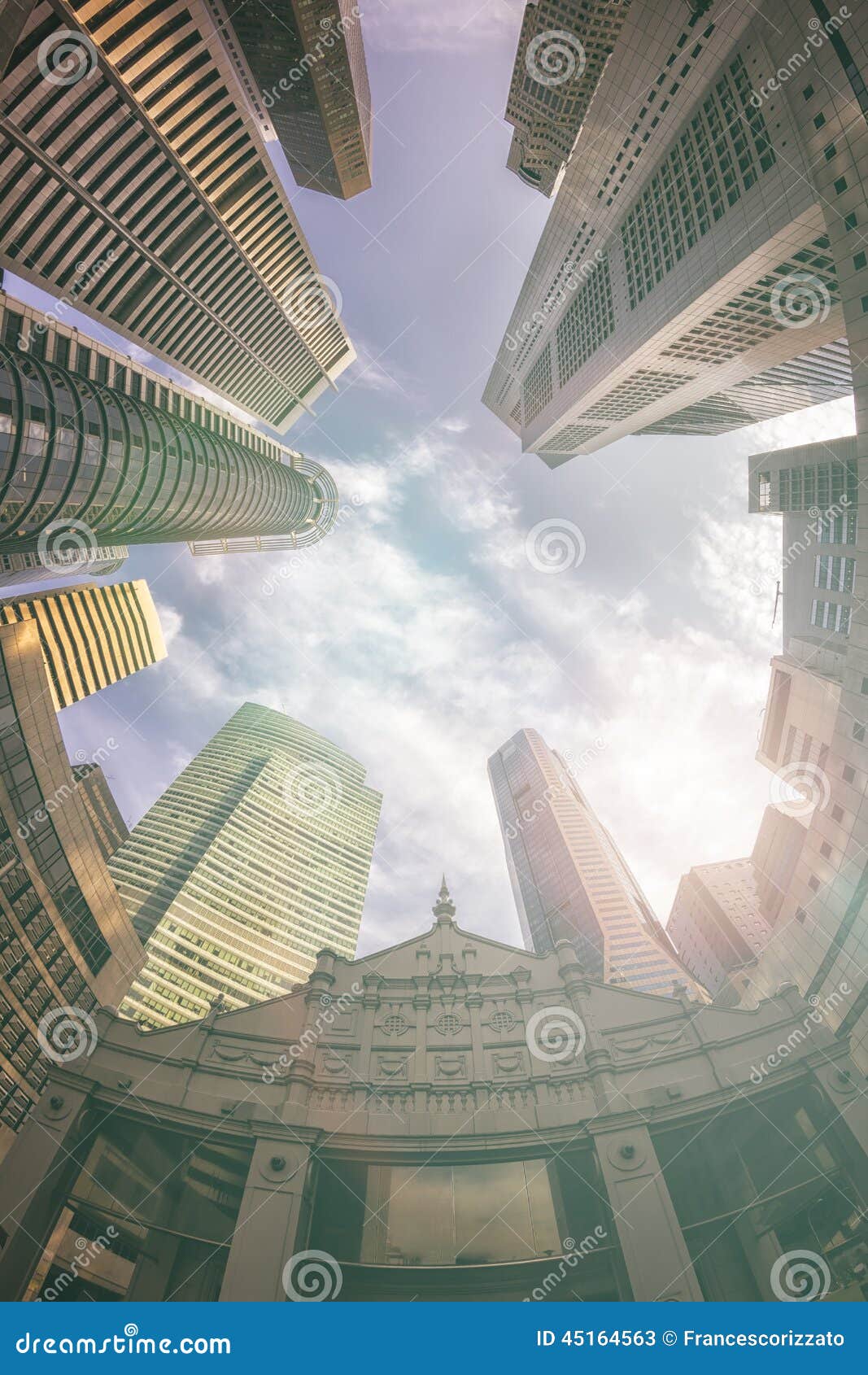 Fisheye View of Modern Buildings. Business Concept Stock Image - Image ...