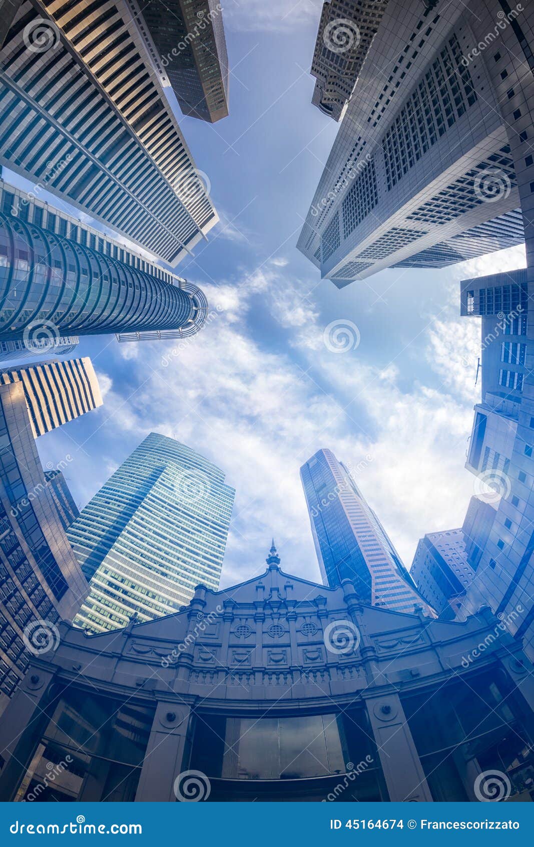 Fisheye View of Modern Buildings. Business Concept Stock Photo - Image ...