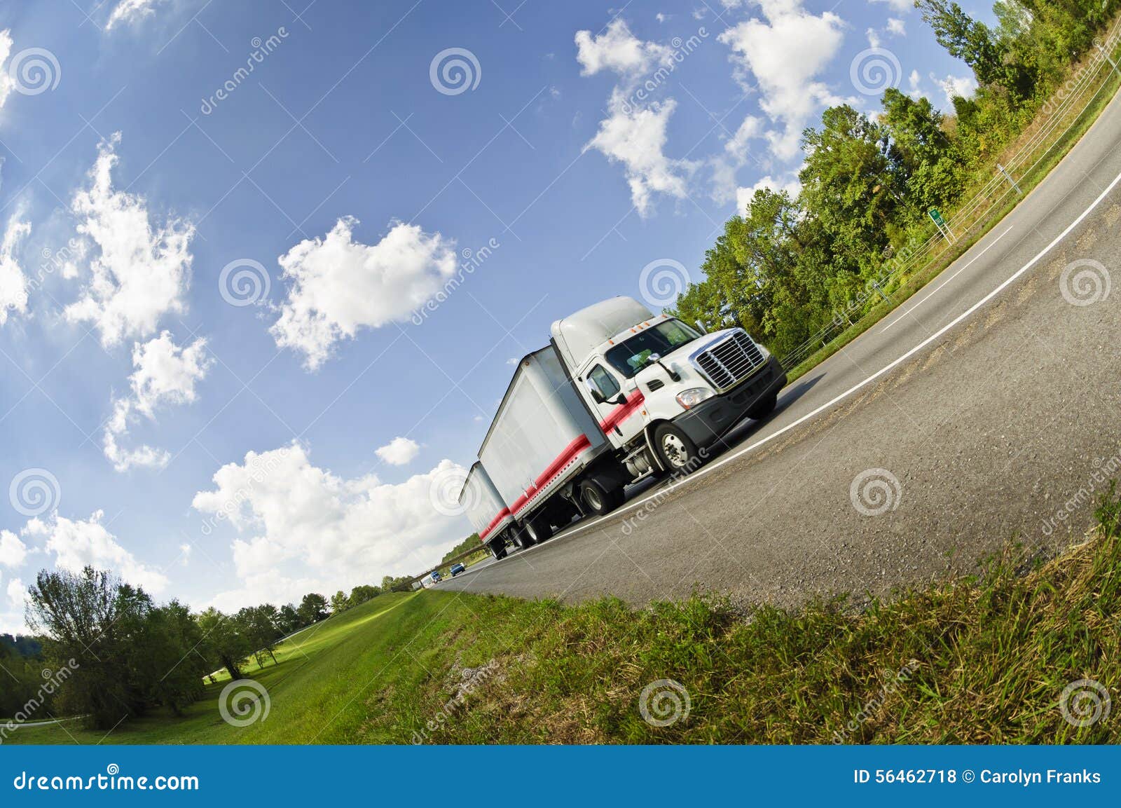 Semi Trailer Truck Using Fish Eye Stock Photo - Image of semi, freeway ...