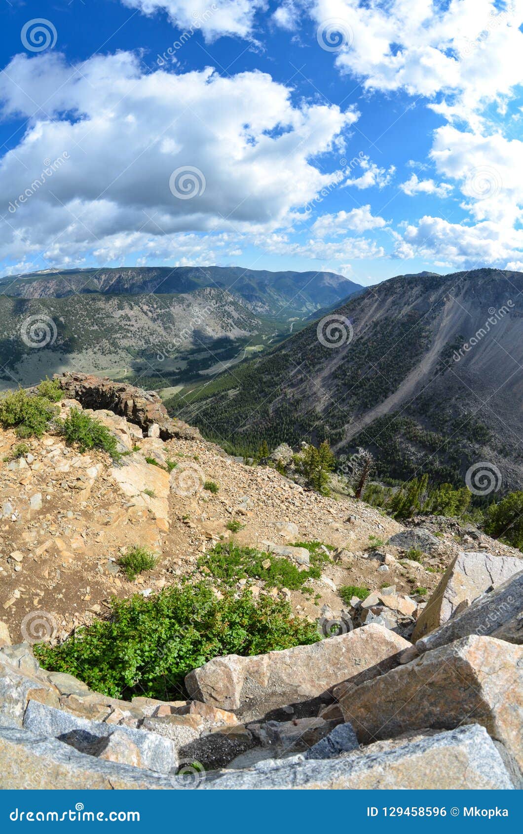 Fisheye View of the Valley Below the Beartooth Highway in Montana Stock ...
