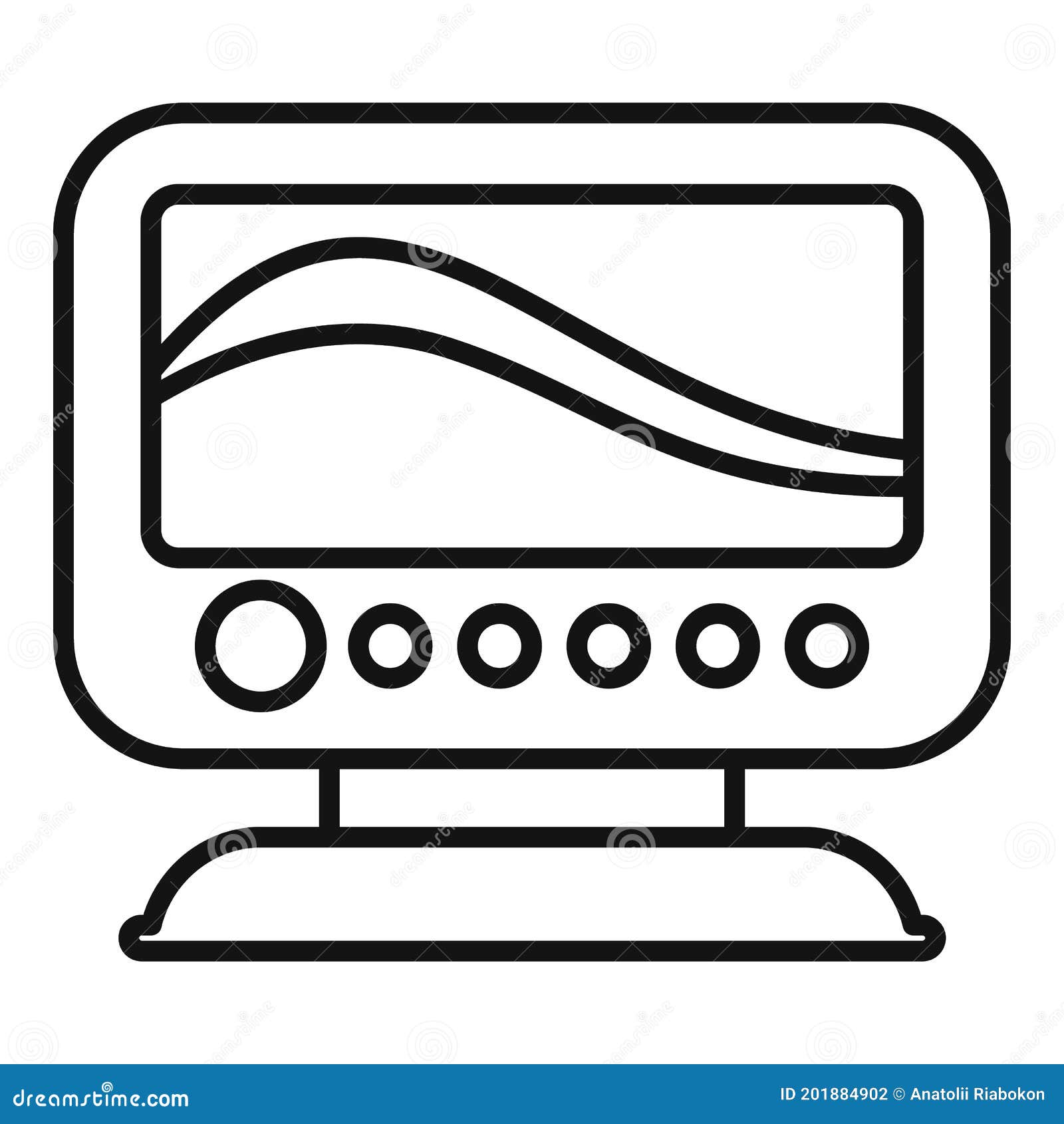 Fishfinder Echo Sounder Icon, Outline Style Stock Vector - Illustration ...