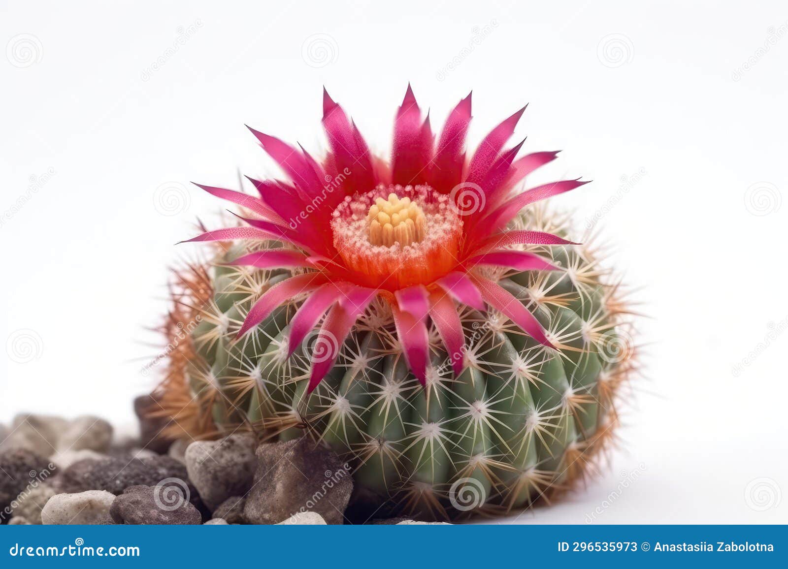 Fishhook Cactus Mammillaria Spp on White Background. Generative AI ...