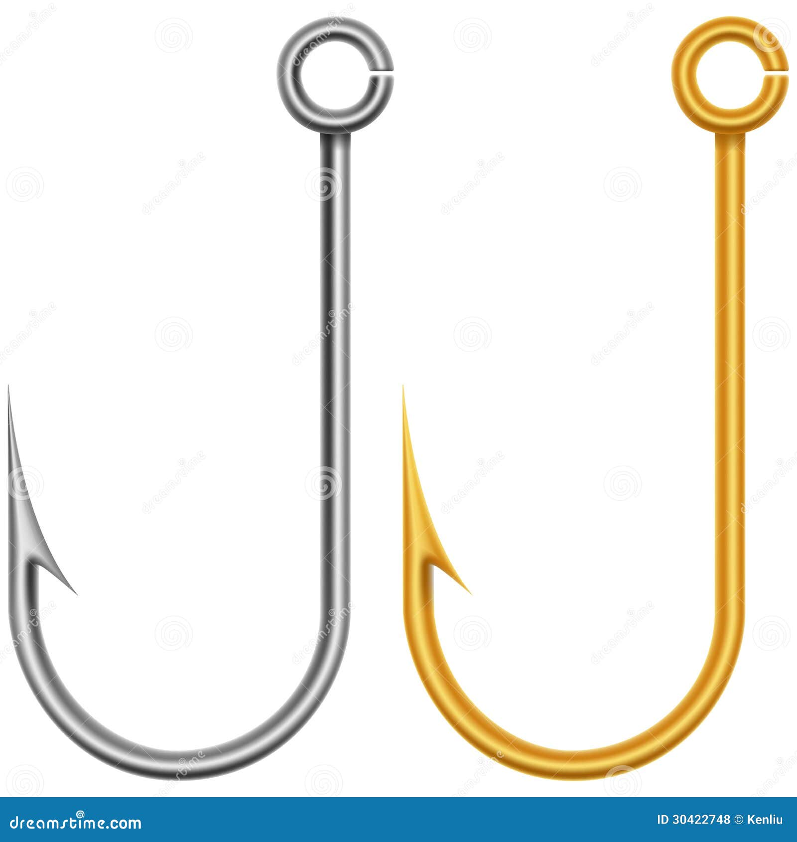 Fishhook stock vector. Illustration of angler, silver - 30422748