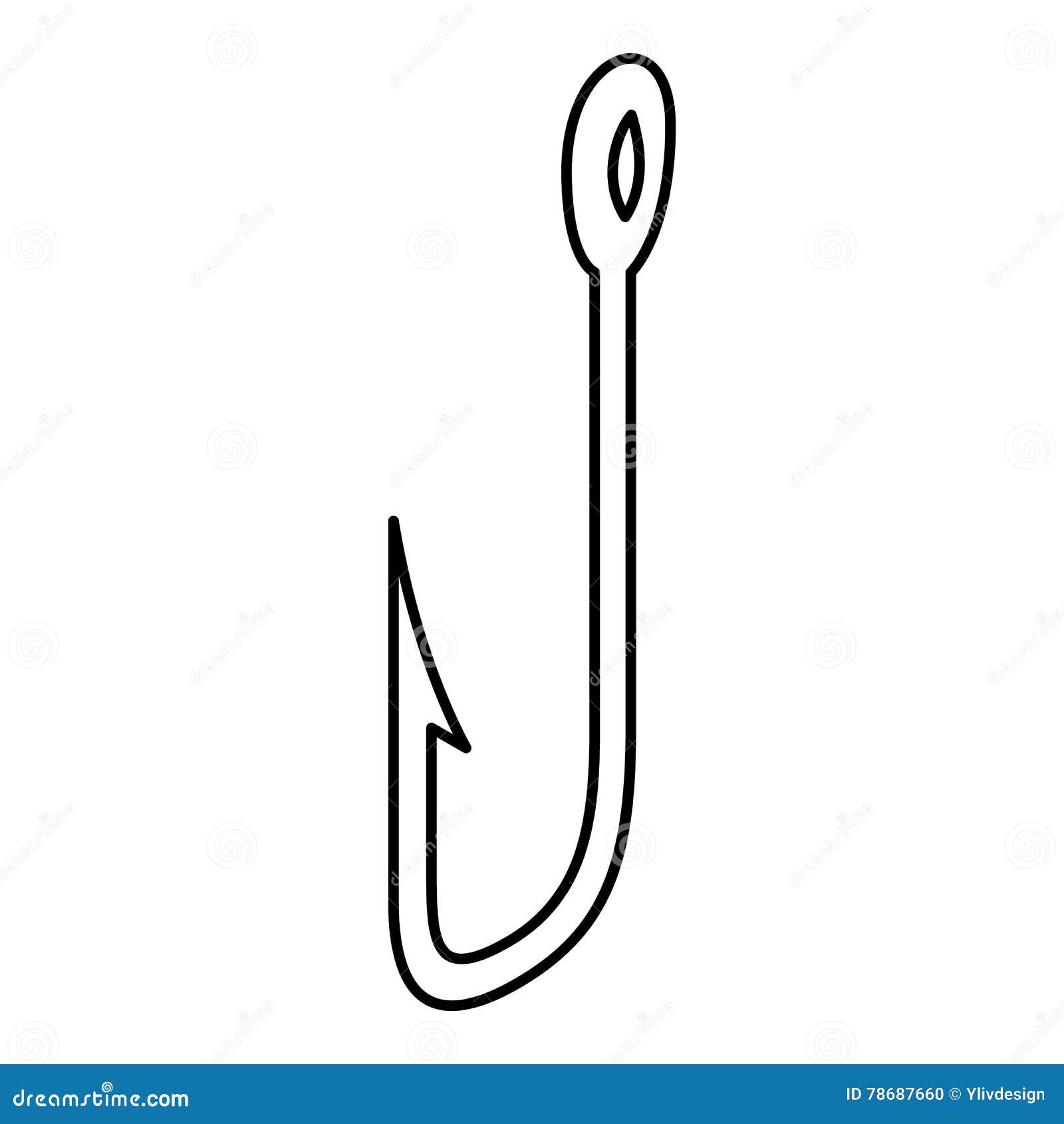 Fishihg Hook Icon, Outline Style Stock Vector - Illustration of hanging ...