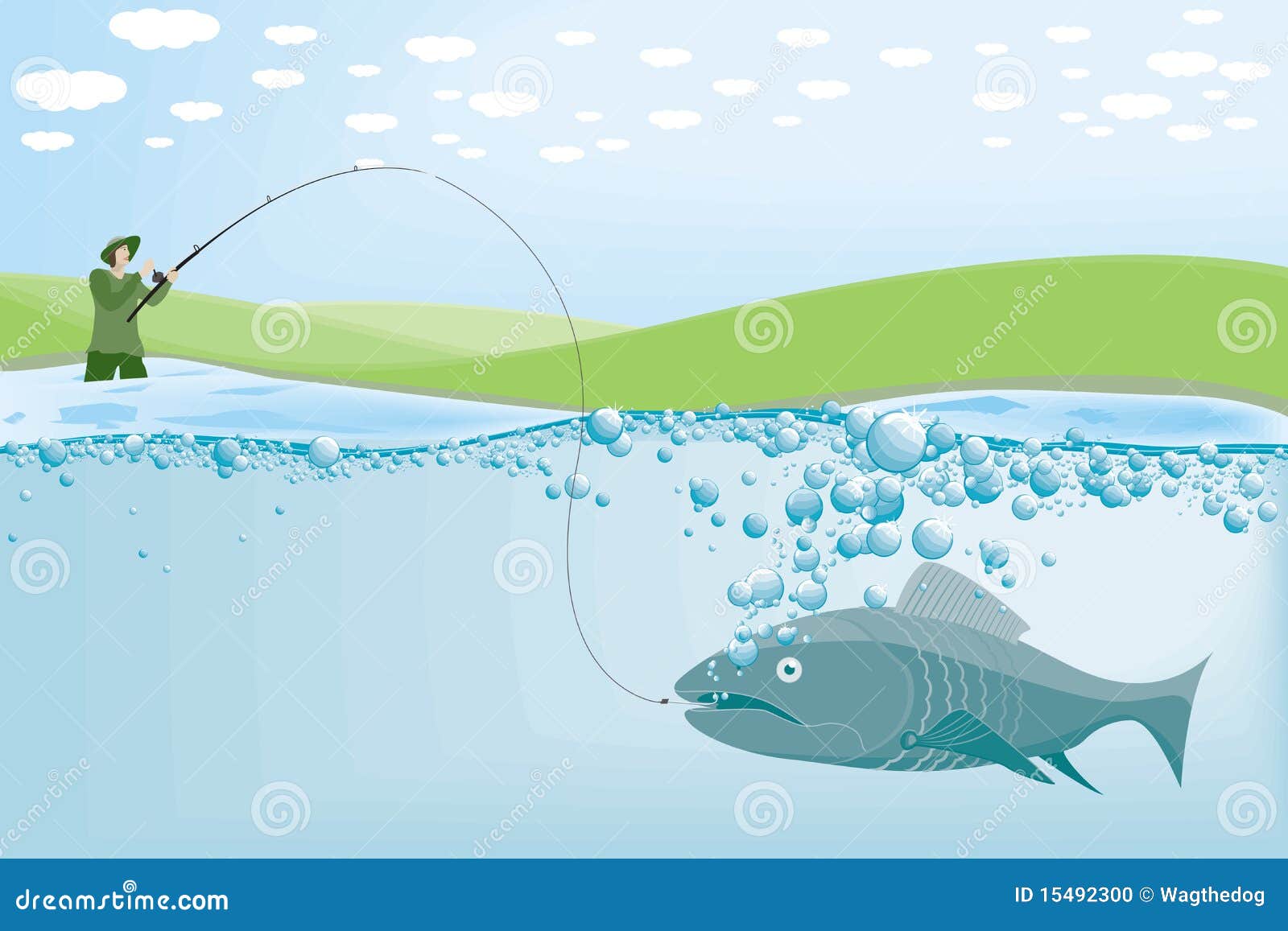 Fishing stock vector. Illustration of fishing, fresh - 15492300