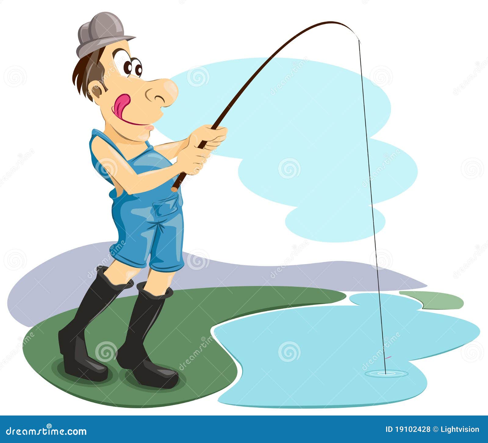 Fishing stock vector. Illustration of happy, catch, peace - 19102428