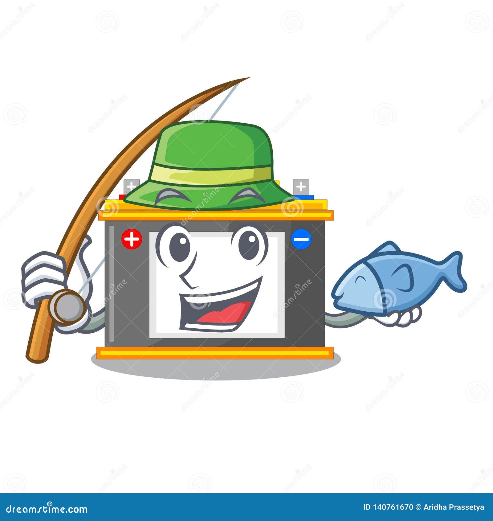 Fishing Accomulator Cartoon Sticks on the Wall Stock Vector ...