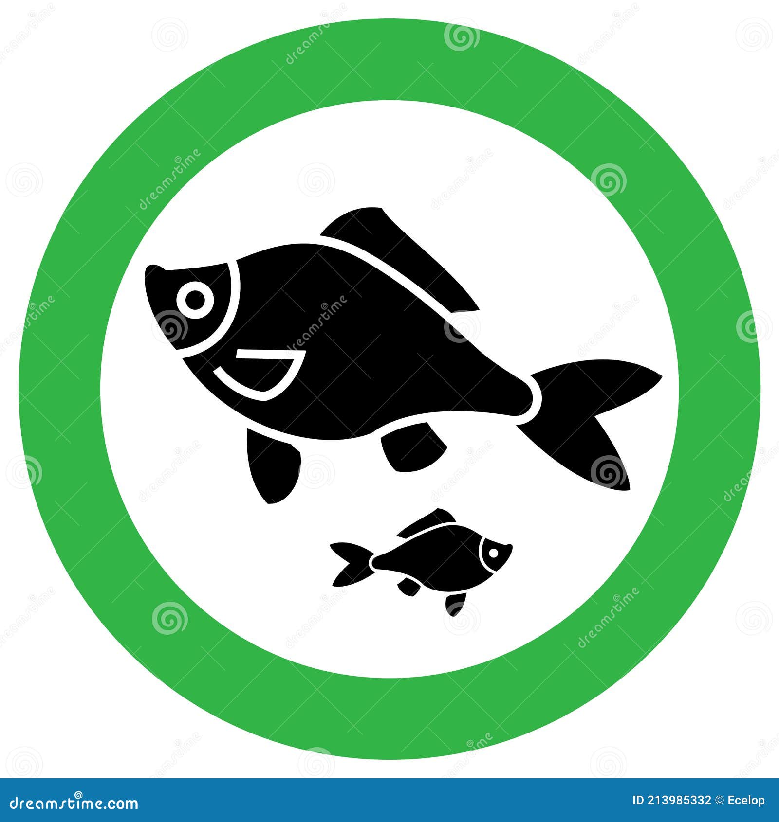 Fishing Allowed Sign, Modern Round Sticker Stock Vector - Illustration ...
