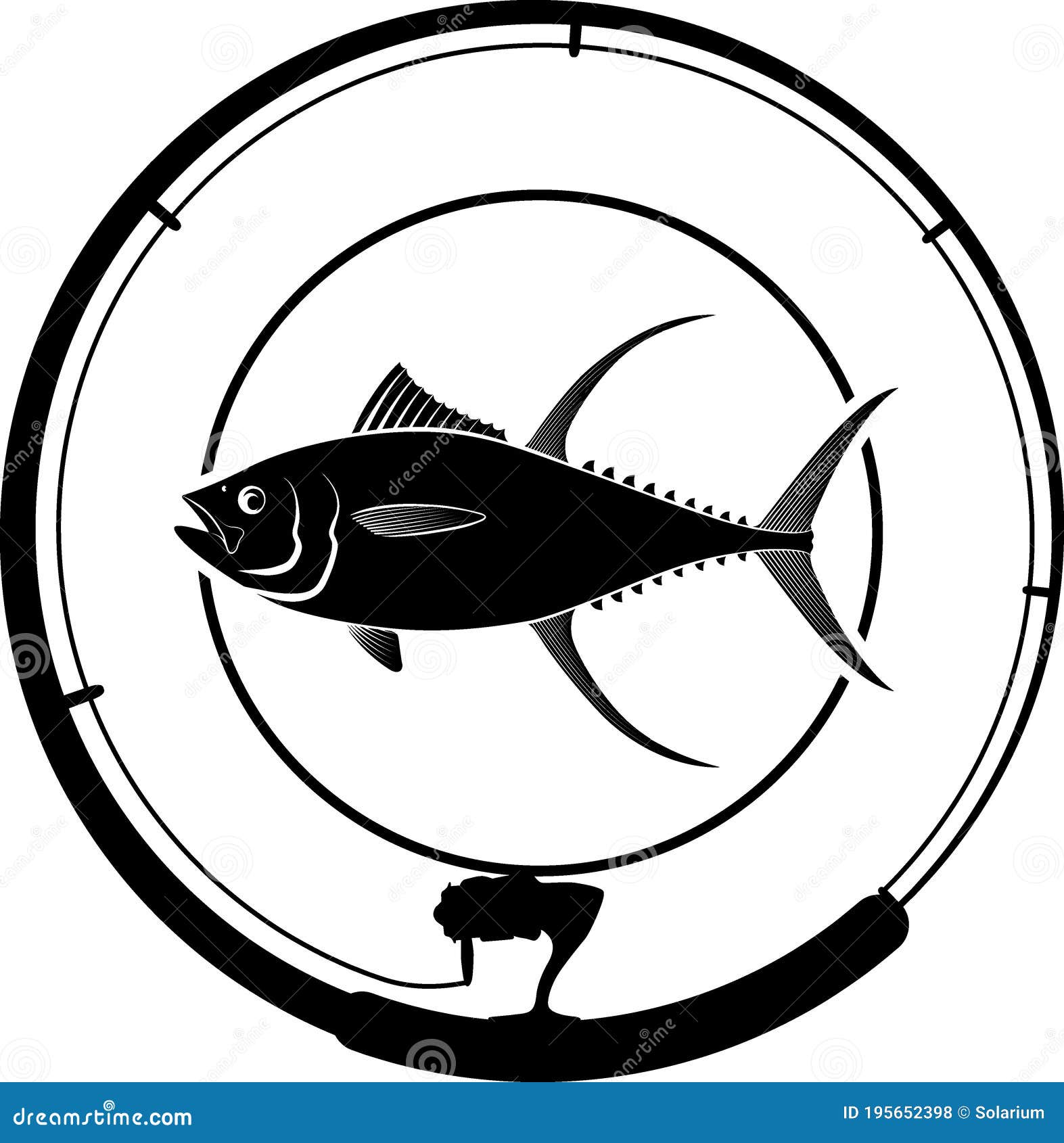 Fishing badge stock vector. Illustration of thunnini - 195652398