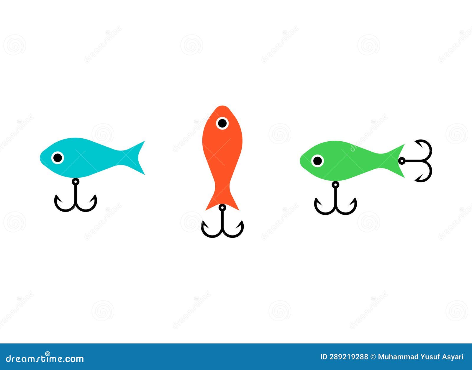 Fishing Lure Icons with Different Types of Shapes Stock Vector ...
