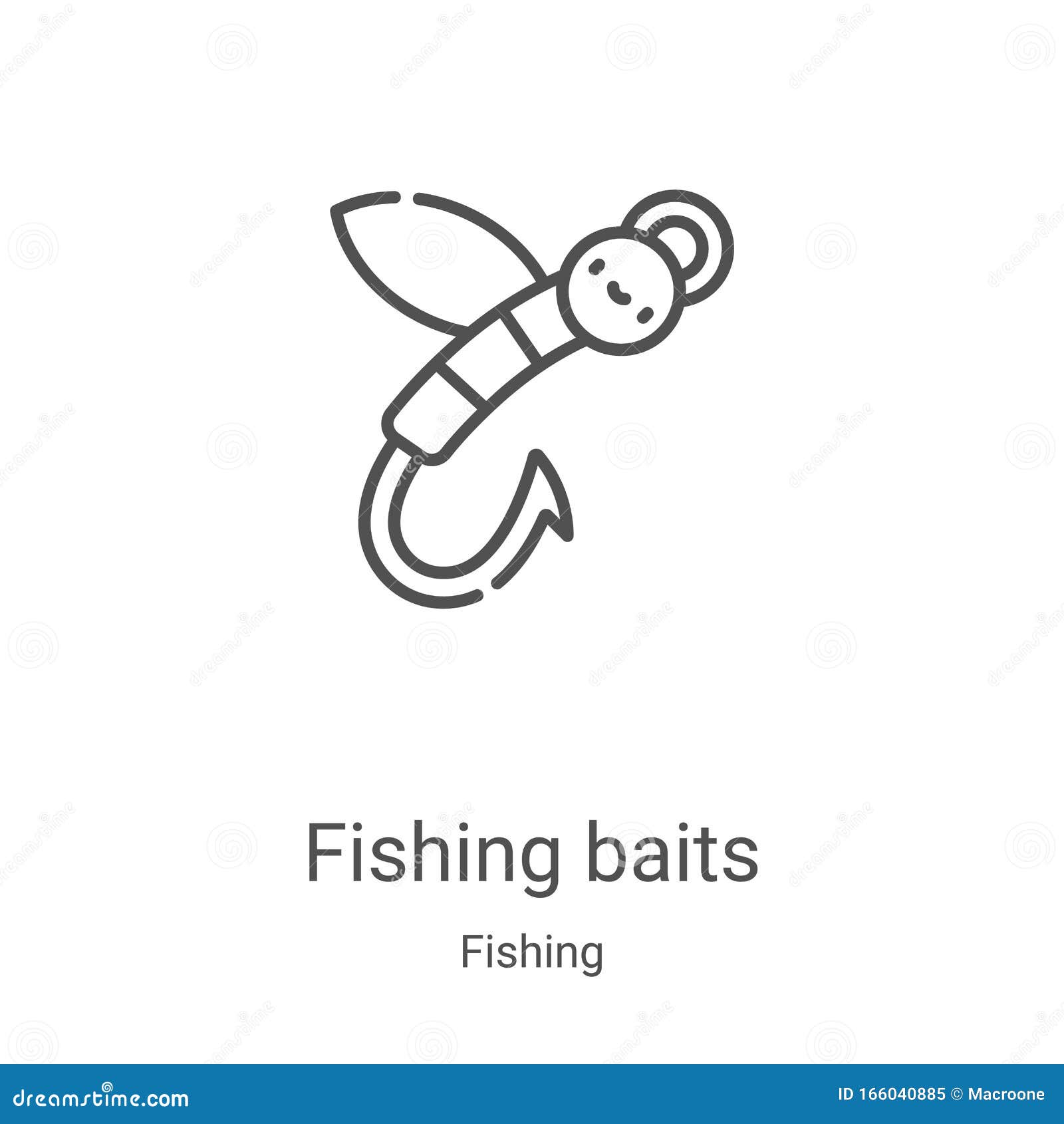 Fishing Baits Icon Vector from Fishing Collection. Thin Line Fishing ...