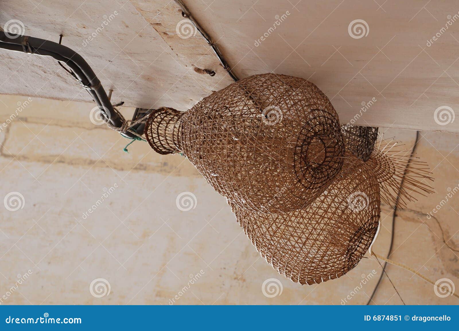 Fishing Baskets on Wall stock image. Image of wicker, hung - 6874851