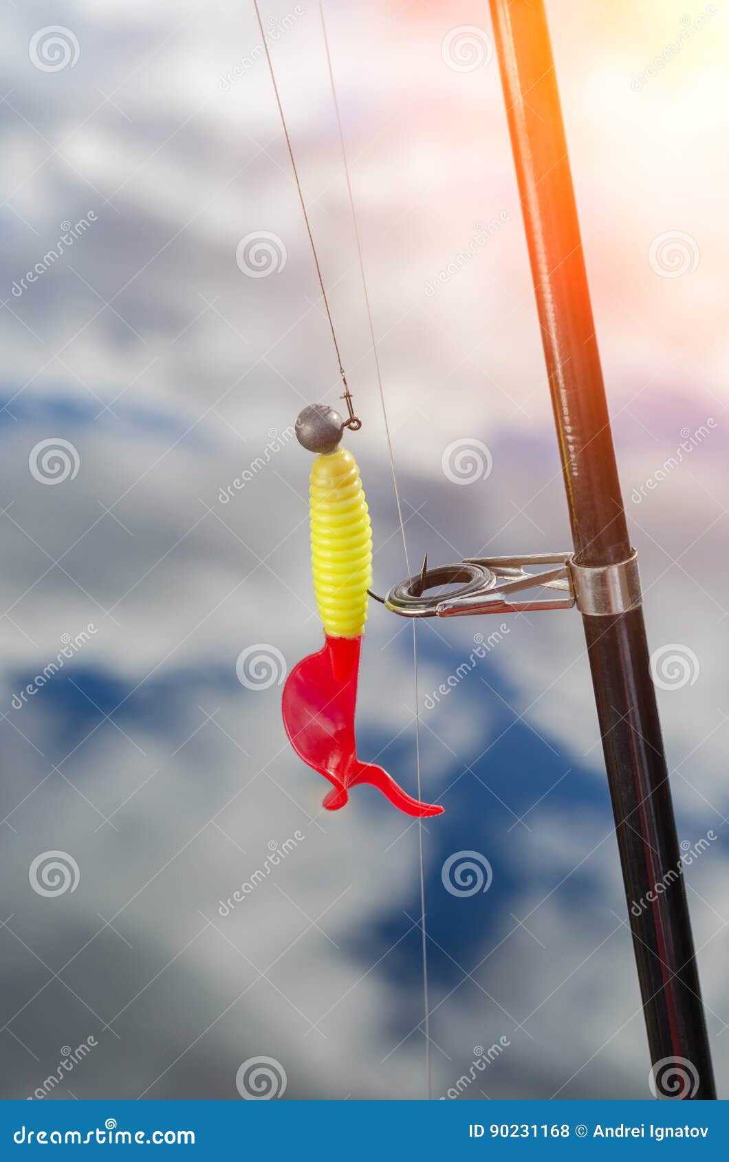 Fishing Baubles Closeup on the Rod Stock Photo - Image of nature ...
