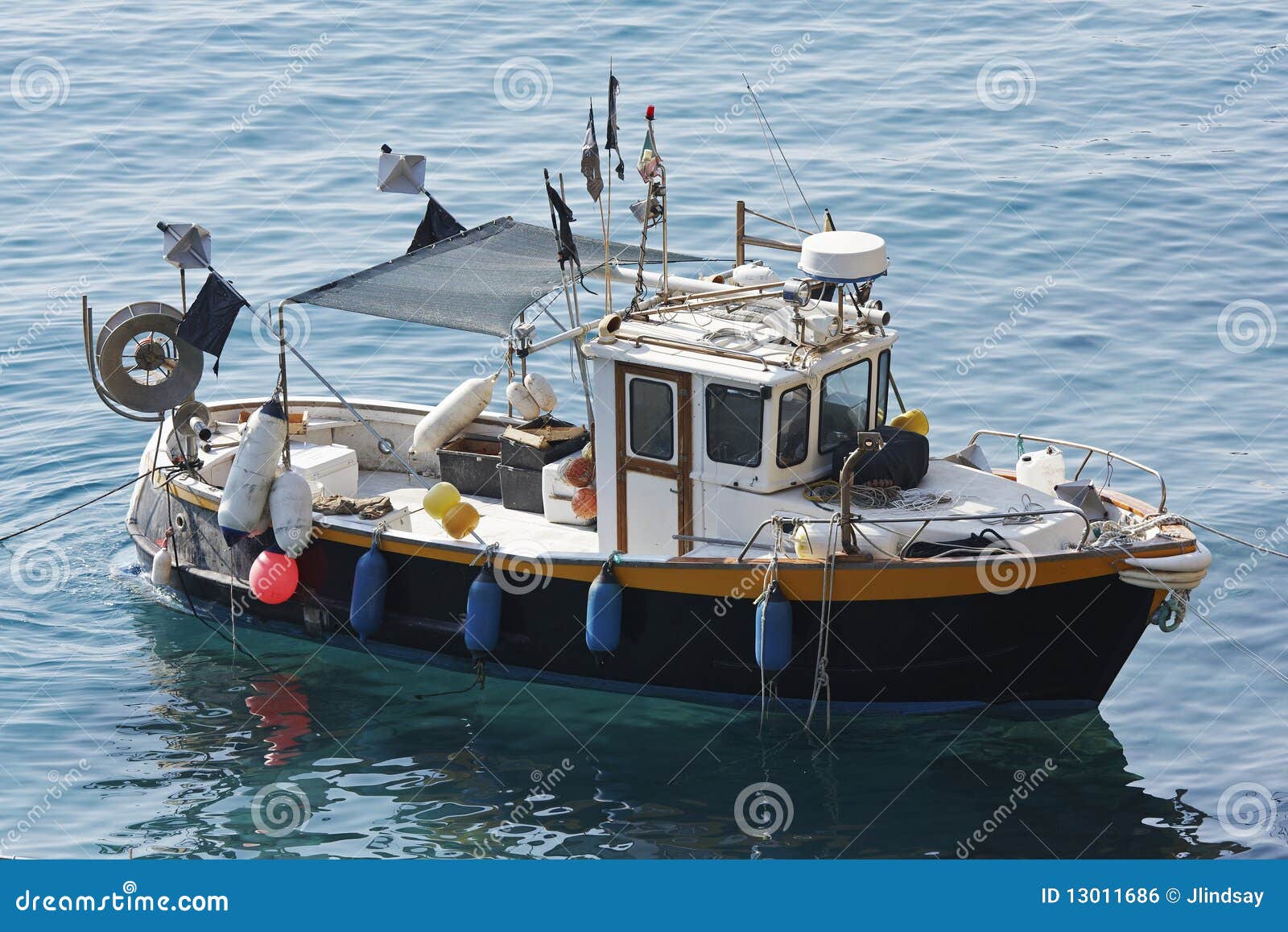 Fishing boat stock photo. Image of fish, motorboat, buoy - 13011686