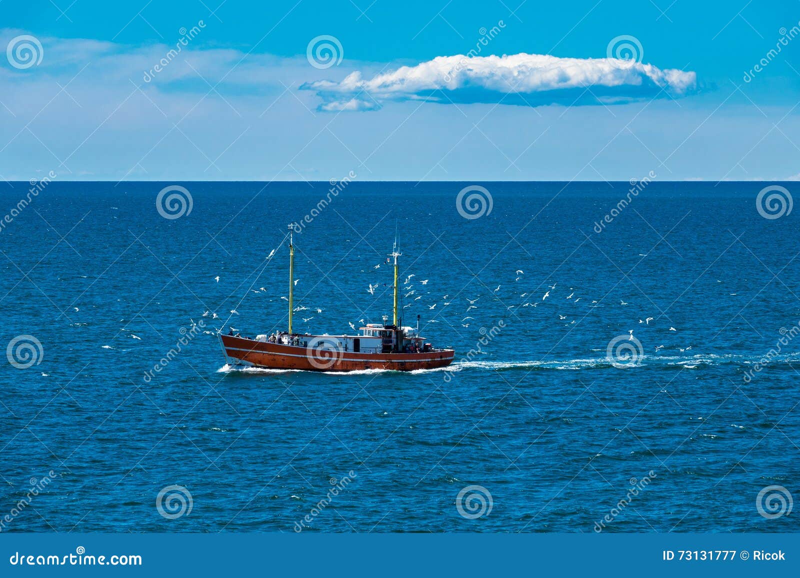 A Fishing Boat on the Baltic Sea Stock Image - Image of travel ...