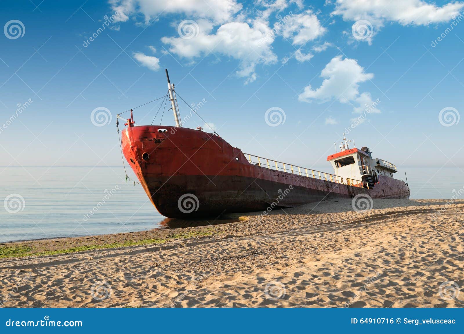 Fishing boat beached stock photo. Image of sink, rusty - 64910716