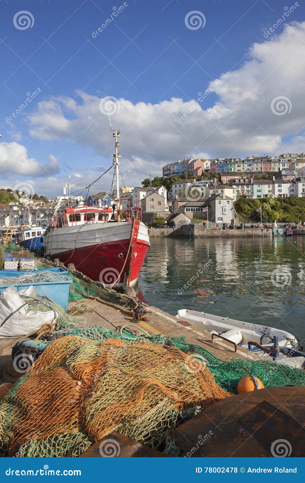 Fishing Boat at Brixham Harbour, Devon, England Stock Photo - Image of ...