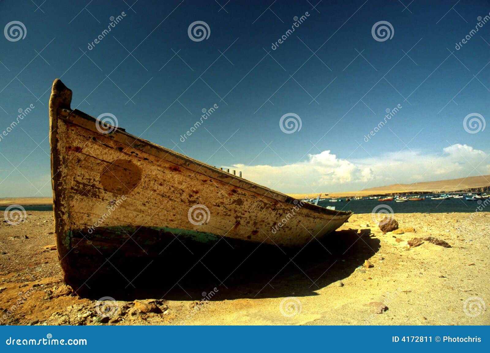 Fishing boat in the desert stock image. Image of america - 4172811