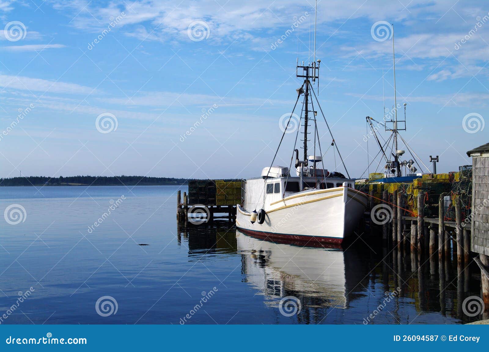 Fishing Boat at Dock stock image. Image of trap, buoy - 26094587