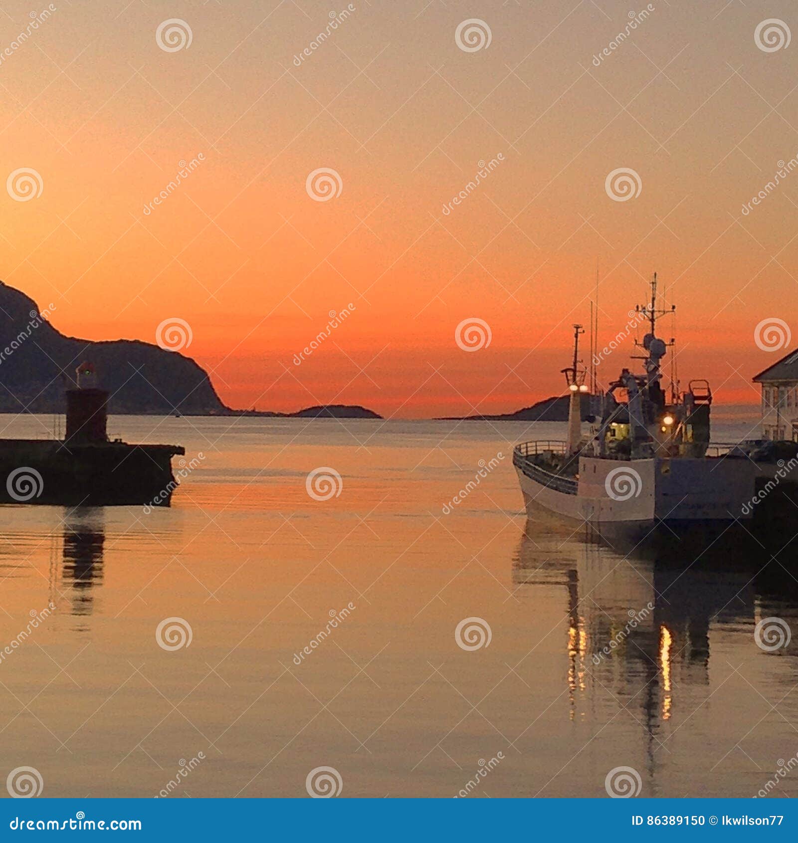 Fishing Boat at Dock for the Evening Stock Photo - Image of seaside ...