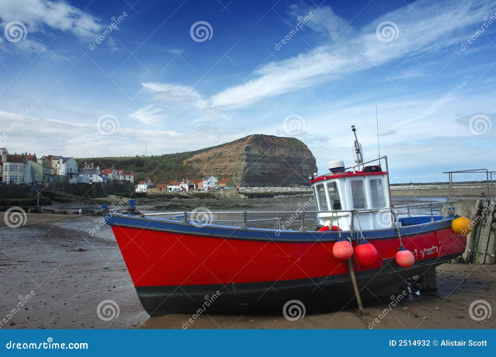 Fishing boat in harbour stock photo. Image of coast, coastal - 2514932