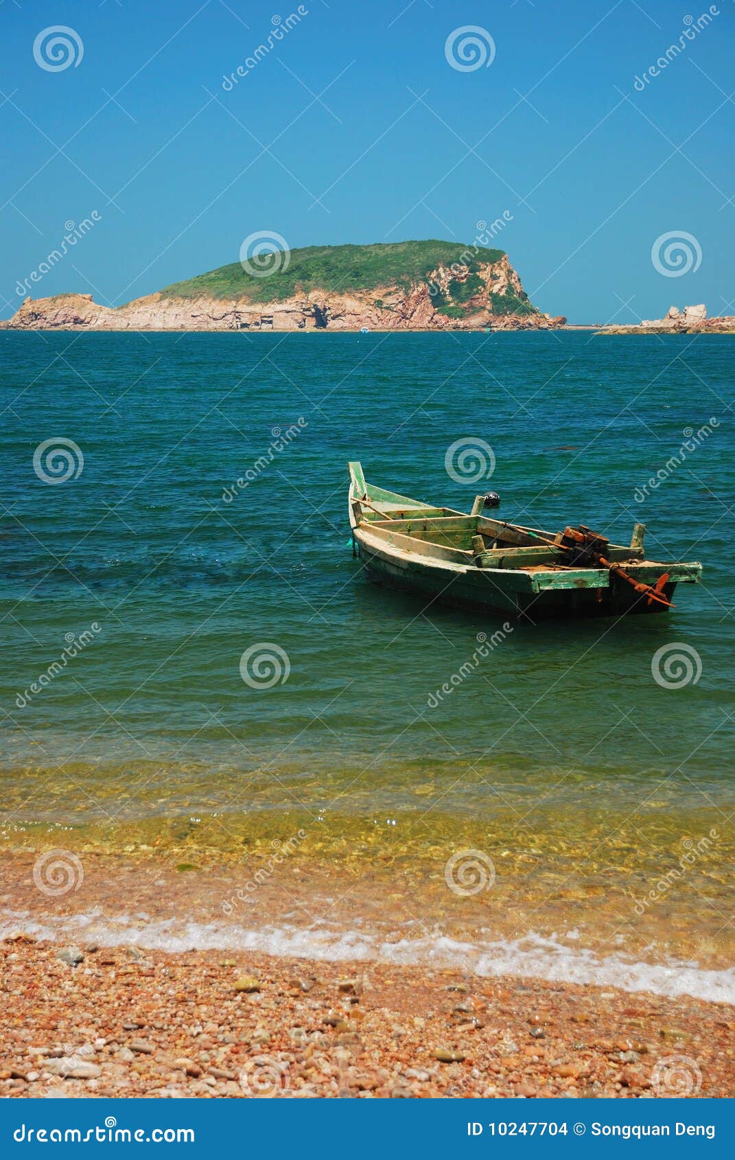 Fishing boat with island stock photo. Image of holiday - 10247704