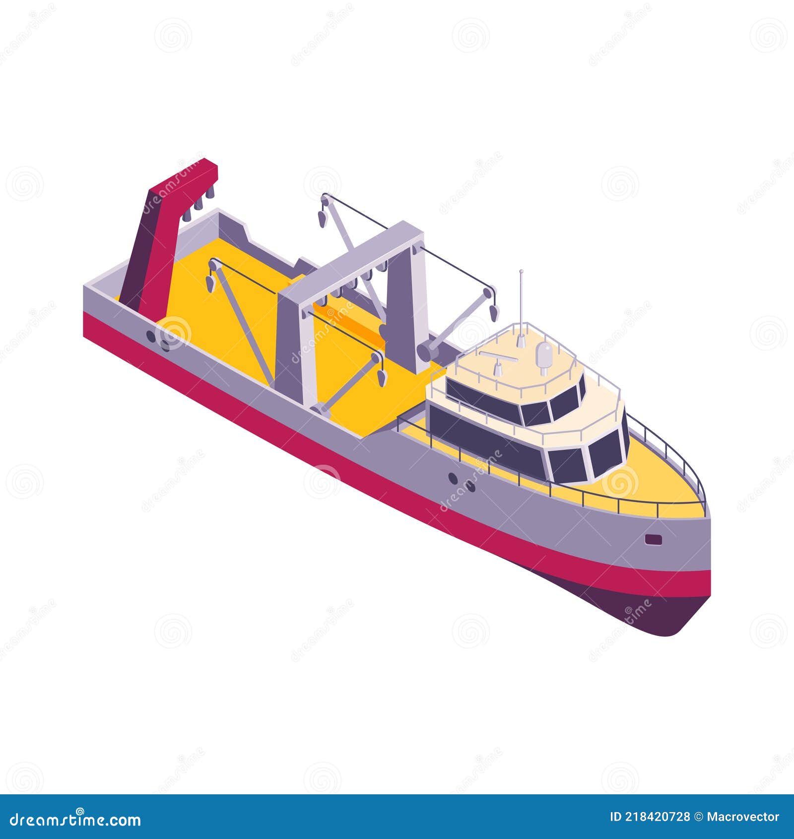 Fishing Boat Isometric Composition Stock Vector - Illustration of ...