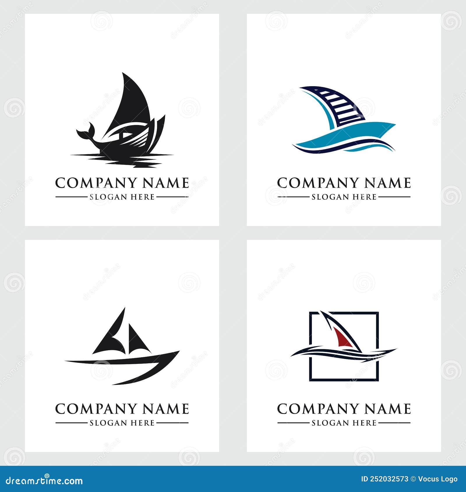 Fishing Boat Logo Vector Template Stock Vector - Illustration of fish ...