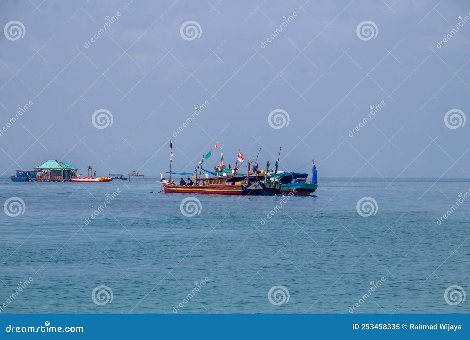 A Fishing Boat in the Middle of the Sea Stock Image - Image of ocean ...