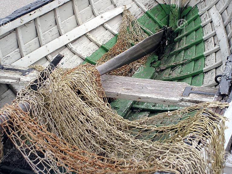 Fishing boat and net stock photo. Image of rowboats, grey - 742092