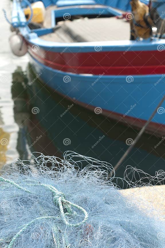 Fishing Boat and nets stock photo. Image of color, fishery - 27411990