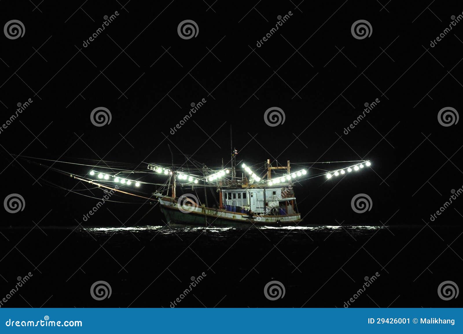 Fishing boat at night stock image. Image of black, danger - 29426001