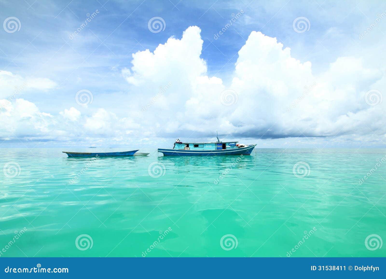 Fishing boat at the ocean stock image. Image of wide - 31538411