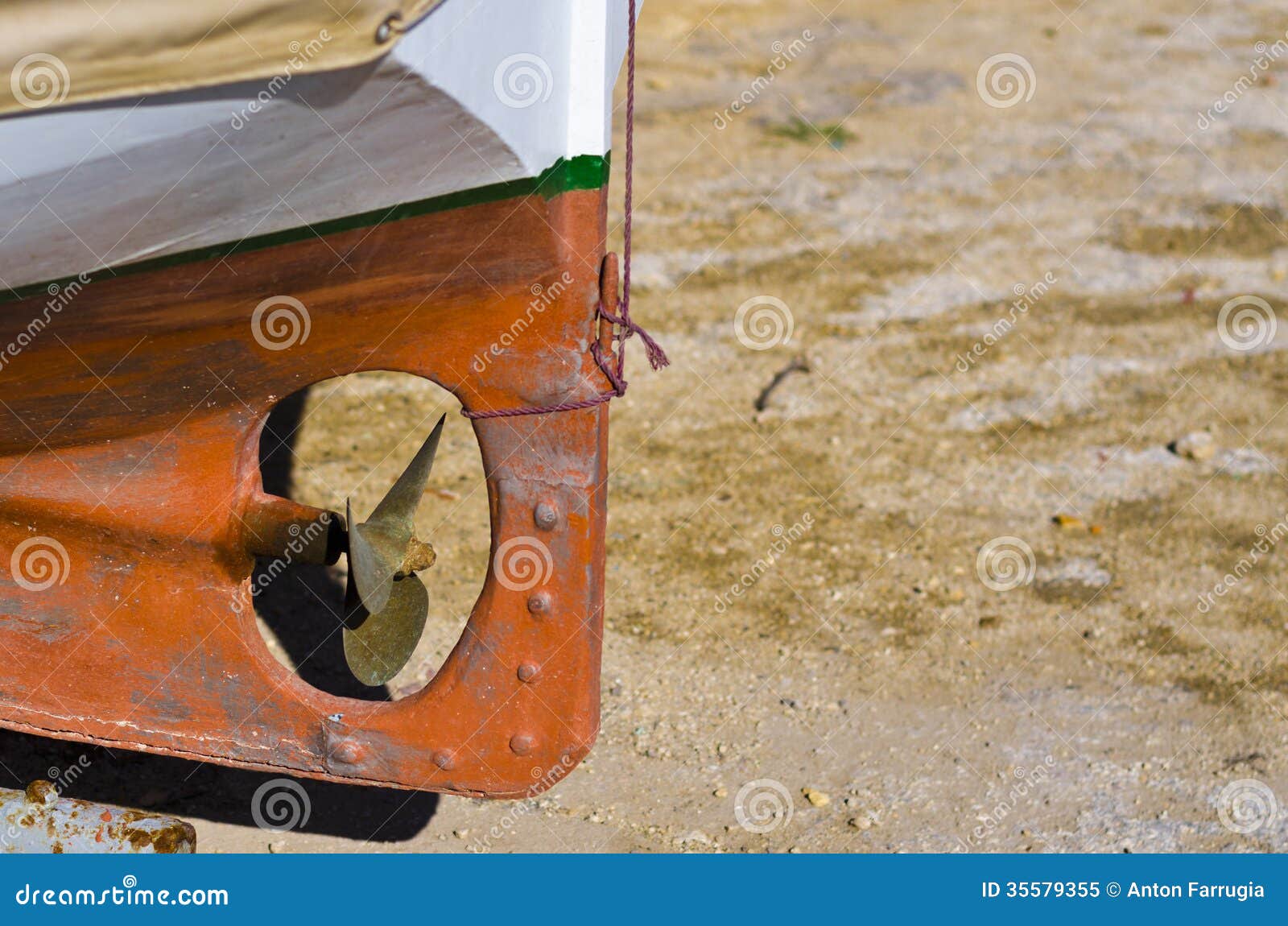 Orange Fishing Boat Propeller Stock Image - Image of rust, traditional ...