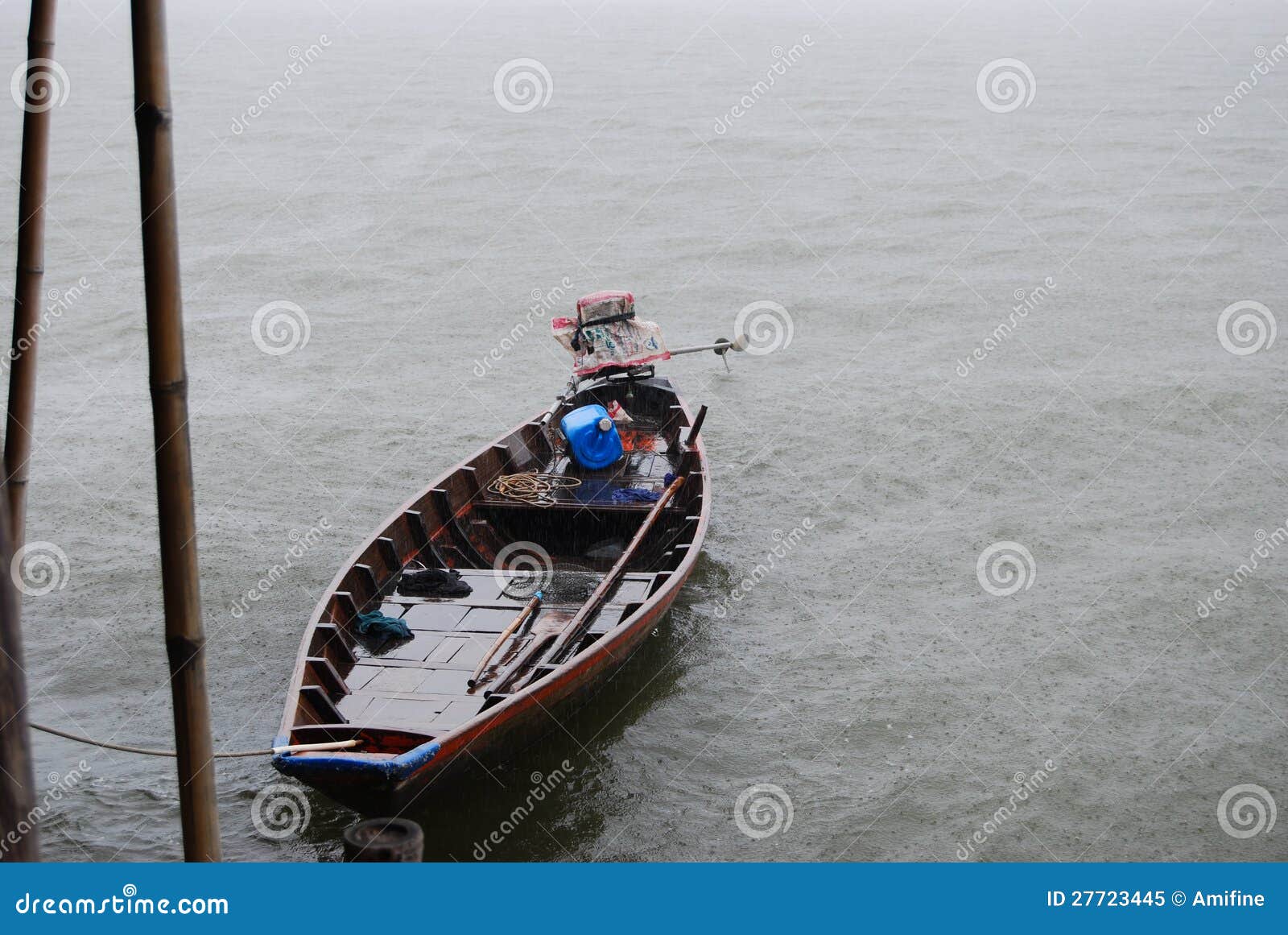 Fishing boat in the rain stock image. Image of vacation - 27723445