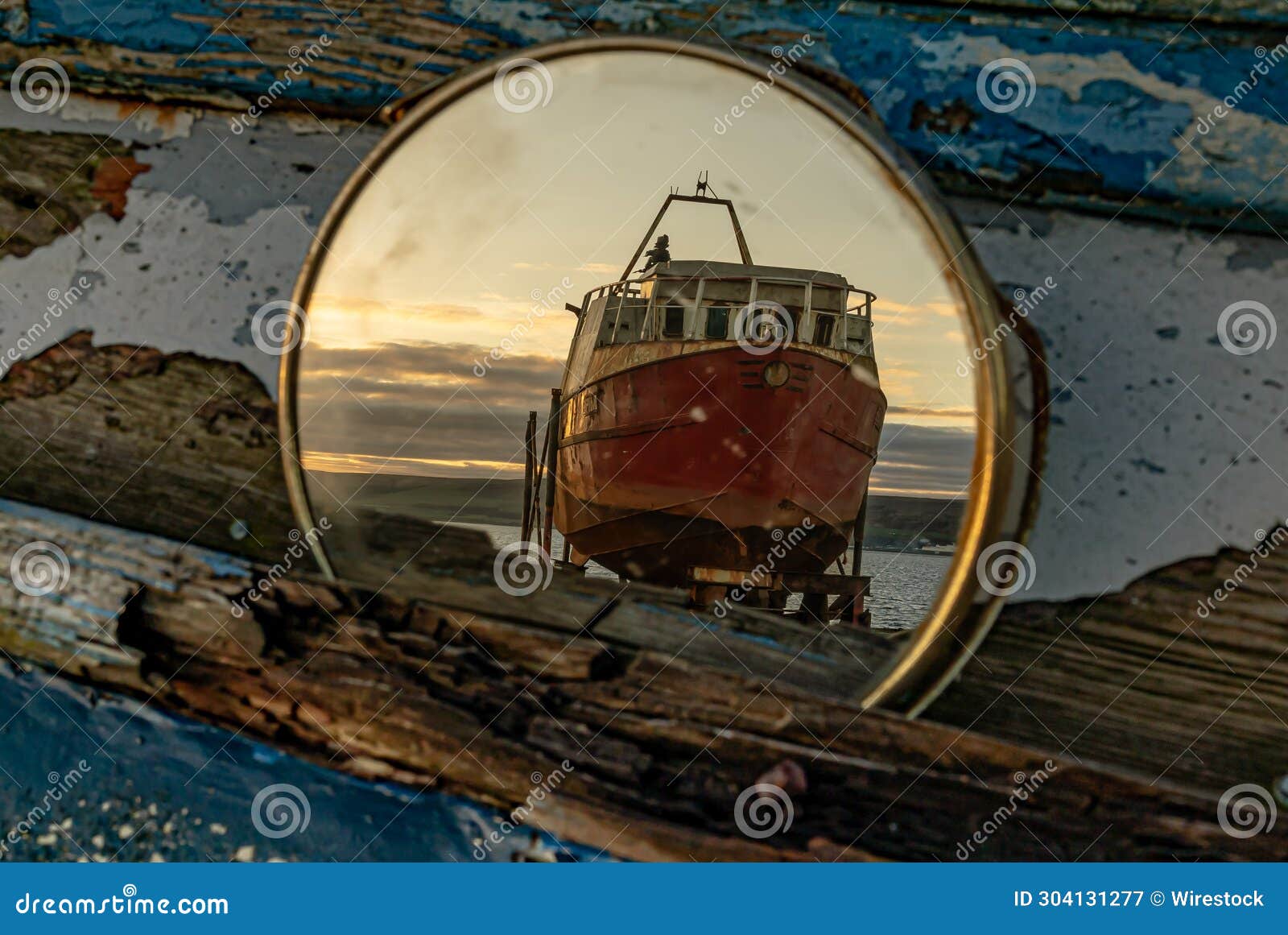 Fishing Boat Reflection in the Blue Sky Stock Image - Image of bathroom ...