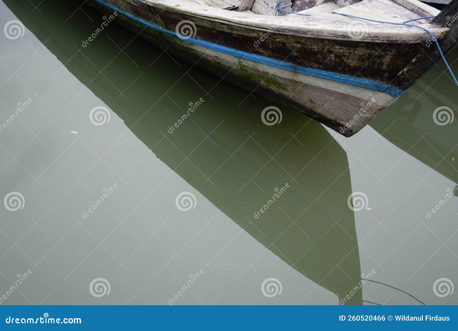 A Fishing Boat Reflection on the River Surface Stock Photo - Image of ...
