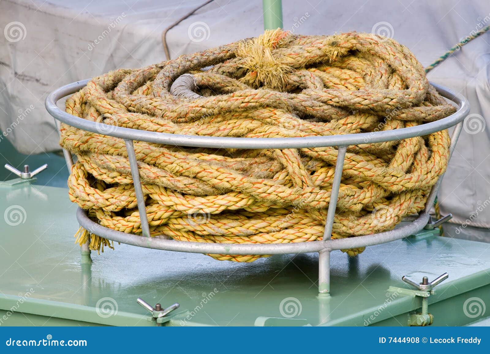 Fishing boat rope stock photo. Image of painted, harbors - 7444908