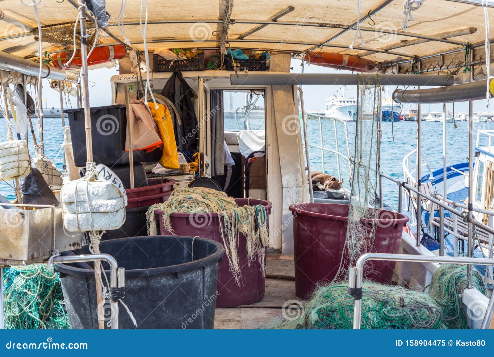 The Fishing Boat`s Interior, the Right Side of the Boat, the Fishing ...