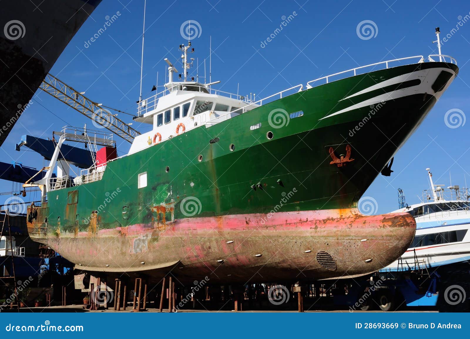 Fishing boat in a shipyard stock image. Image of nautical - 28693669