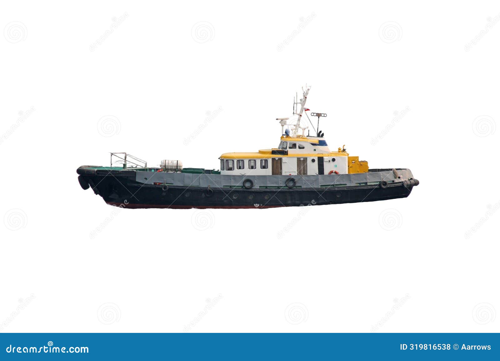 Fishing Boat Side View Isolated on White Background Stock Photo - Image ...