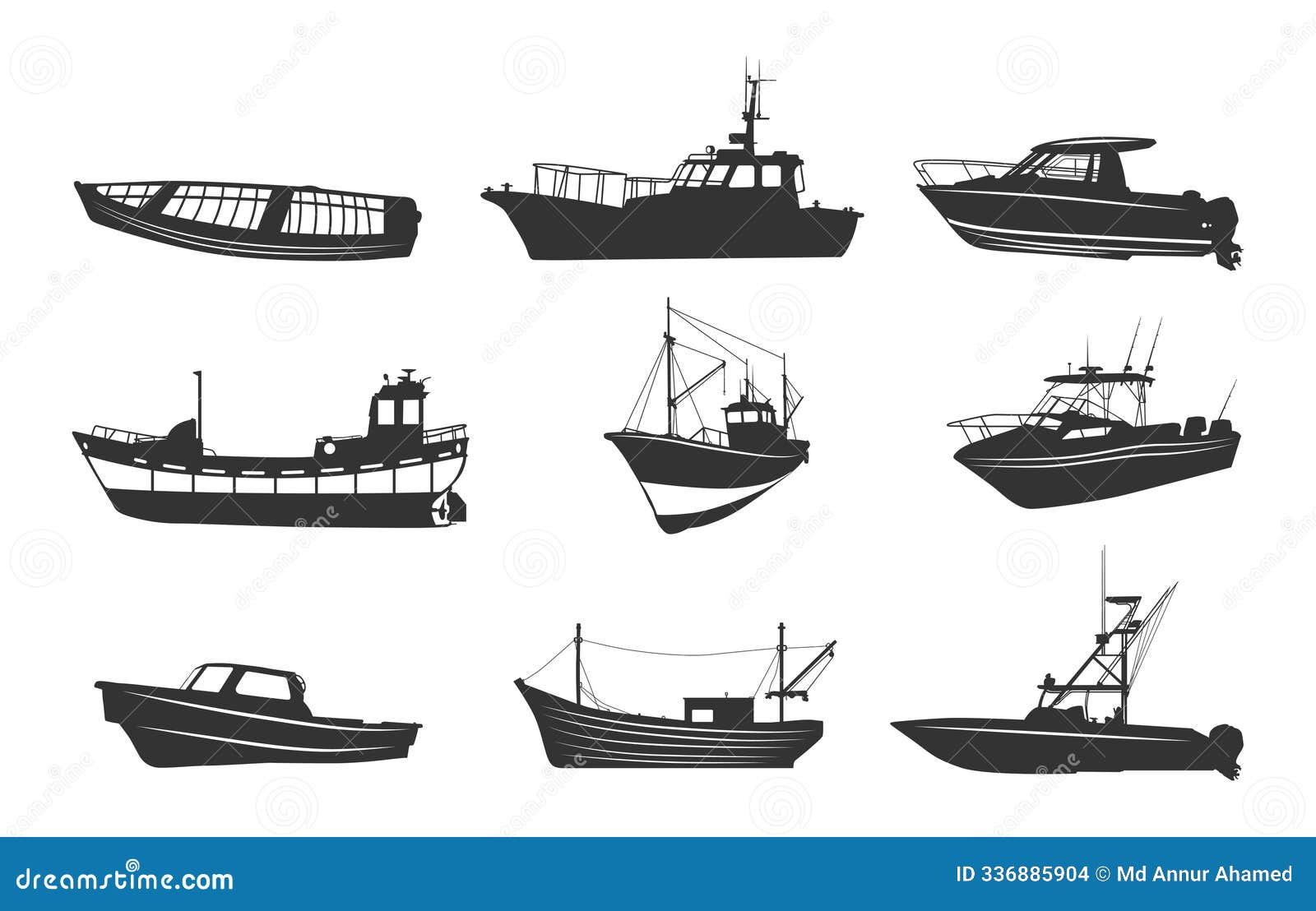 Fishing Boat Silhouette, Boat Silhouette, Bass Boat Silhouette, Fishing ...