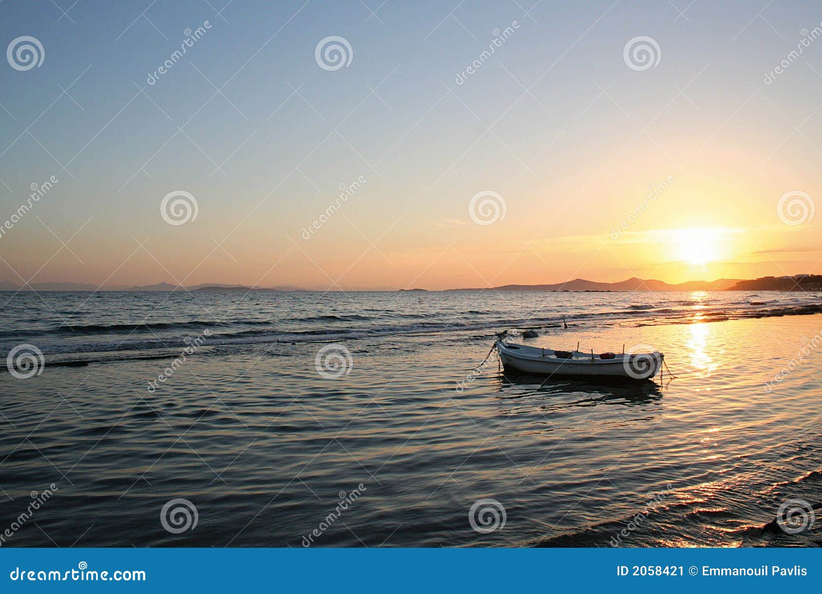 Fishing Boat in Sunset stock image. Image of outdoors - 2058421