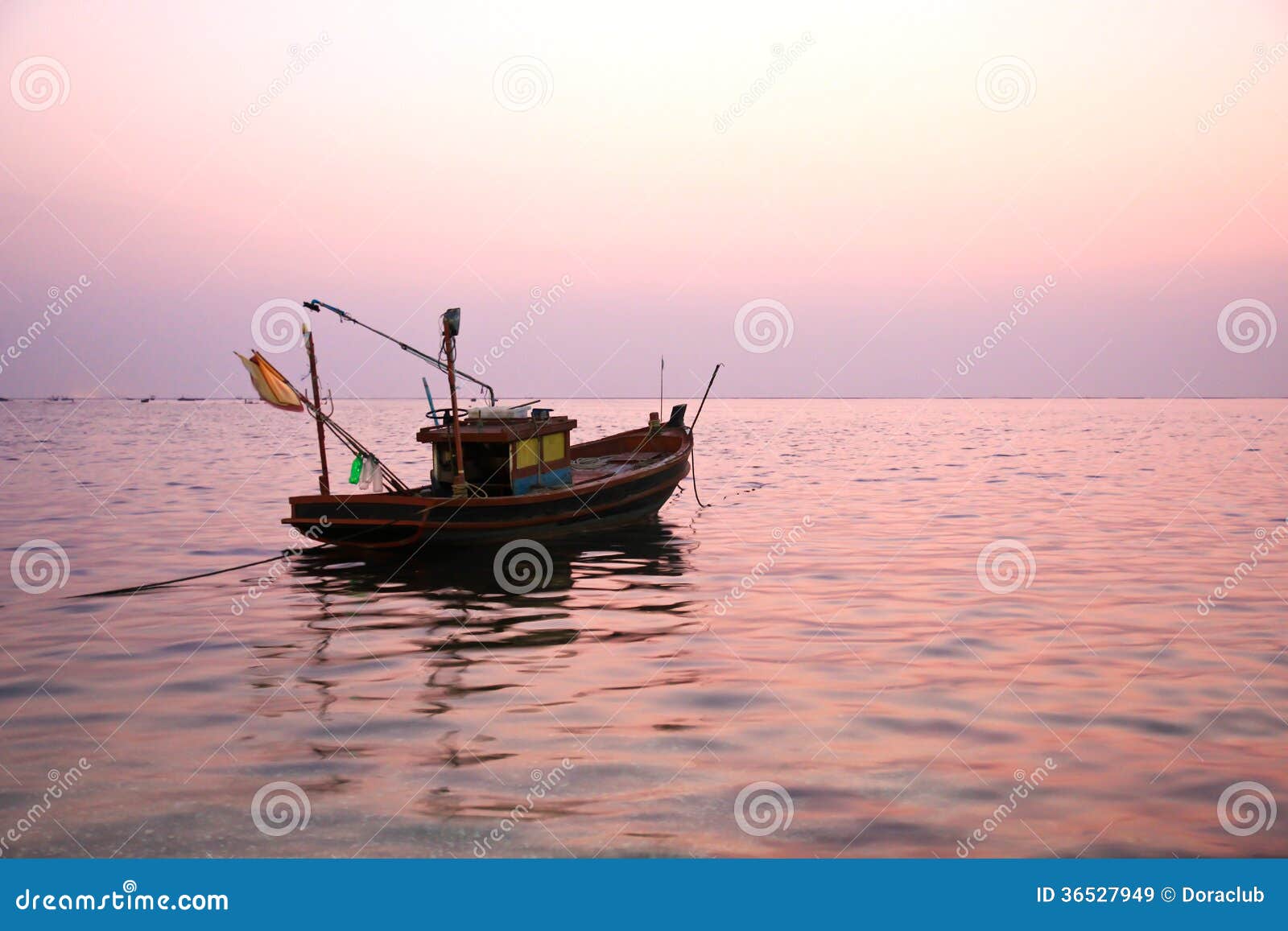 Fishing boat at sunset stock image. Image of twilight - 36527949