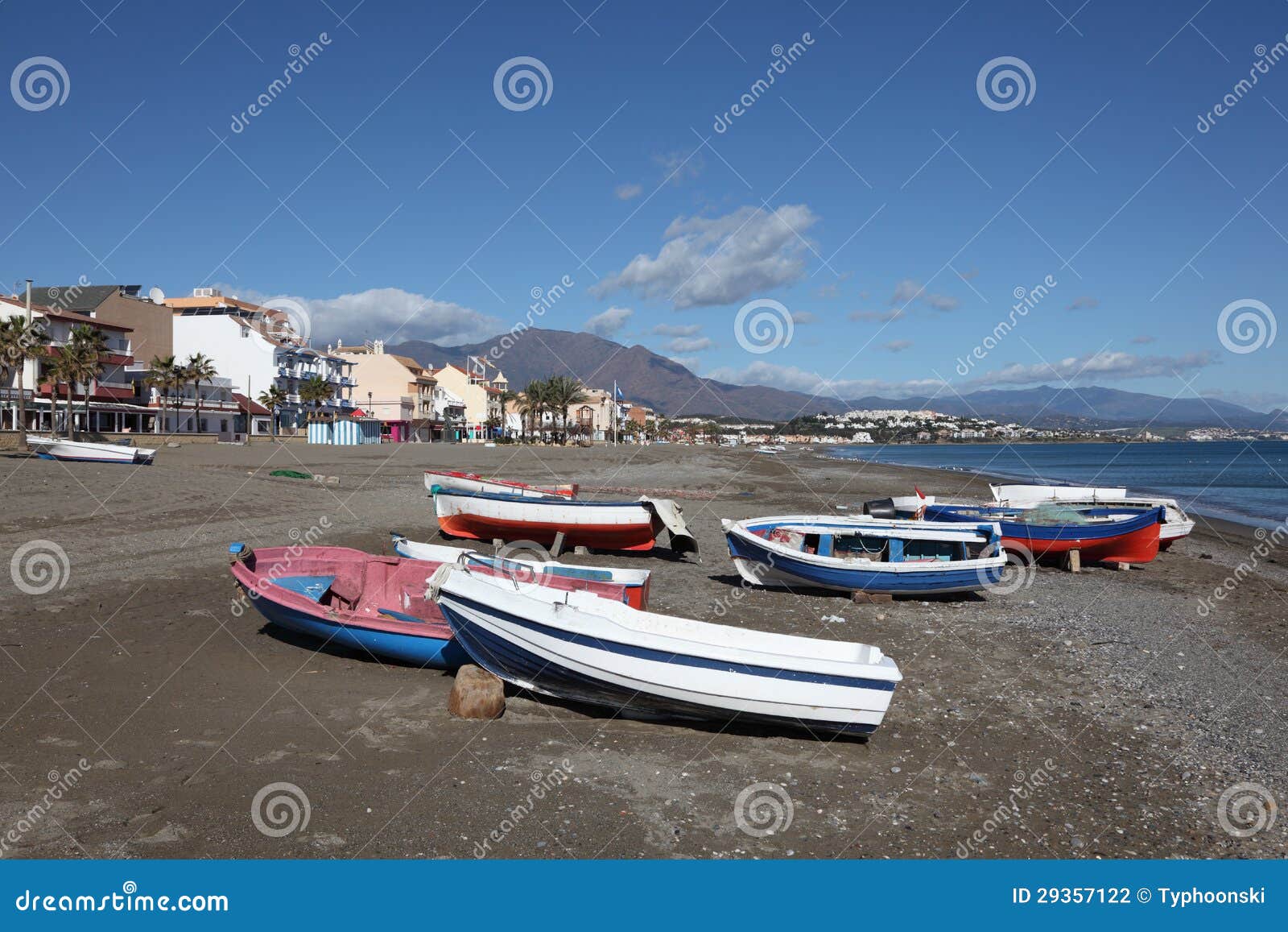 Fishing Boats on the Beach. Spain Stock Photo - Image of luis, beach ...